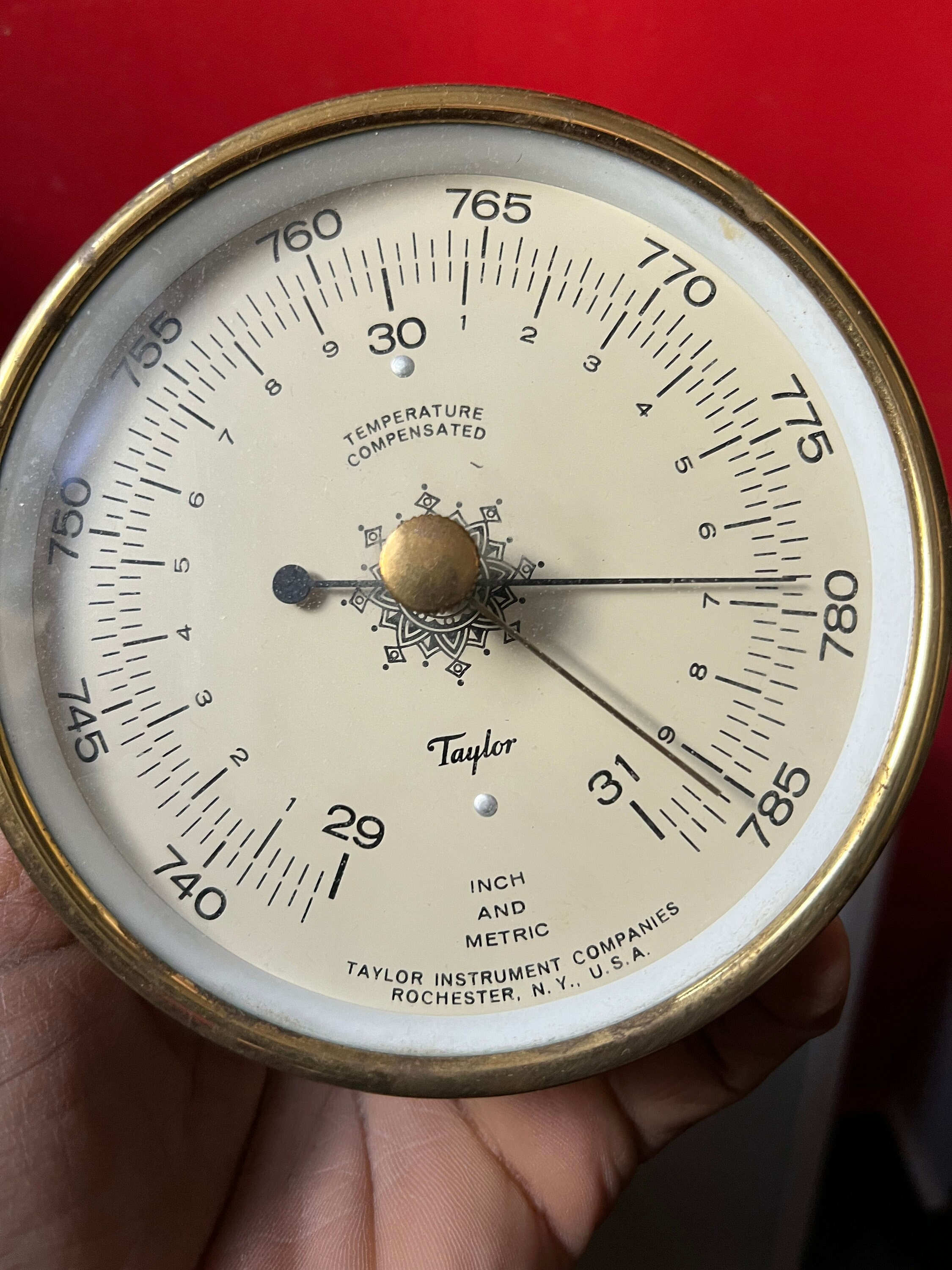 Vintage Taylor Instrument Co. Rochester NY Brass Nautical Barometer ...
