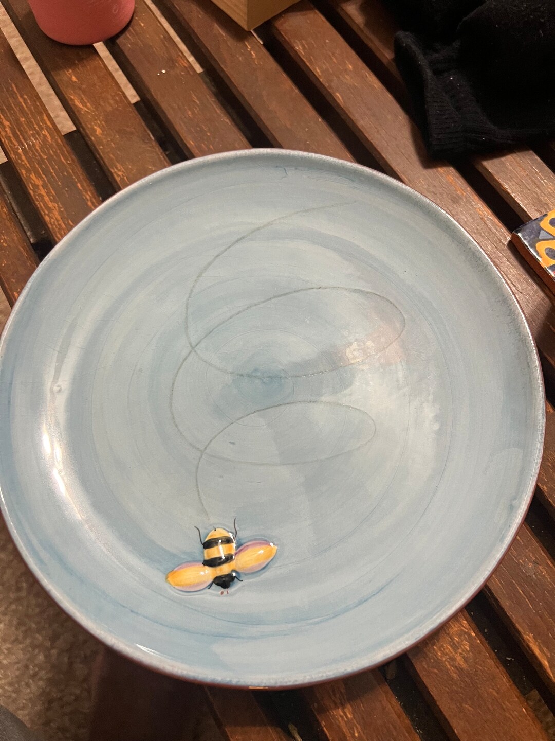 NOS Retired Pottery Barn Blue Glazed Bee Salad Plate. - Etsy