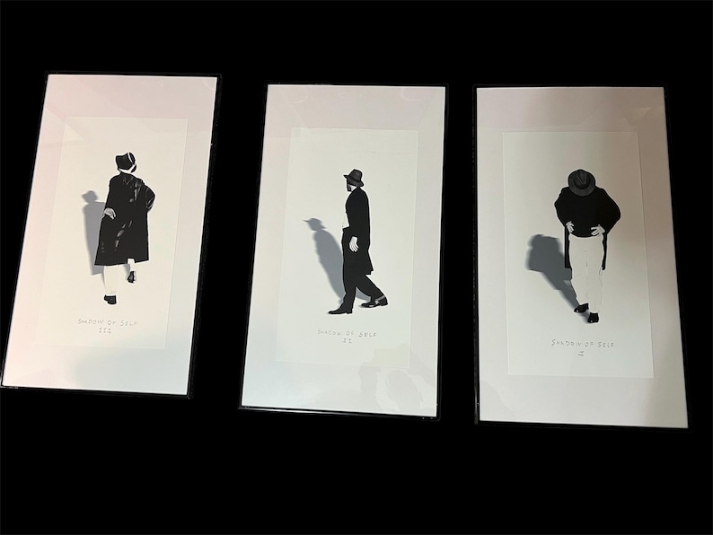 Fabulous “shadow of Self” Triptych Black and White Framed Photograph ...