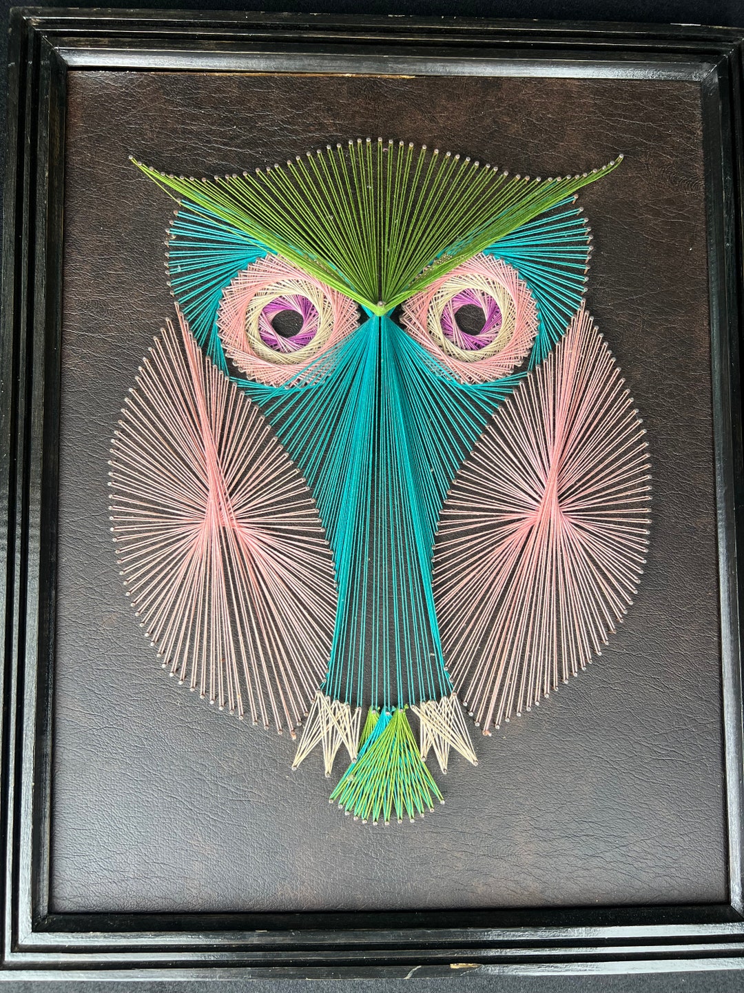 Mid Century Thread String Art Owl in Lovely Pastel Tones 16 X 20 ...
