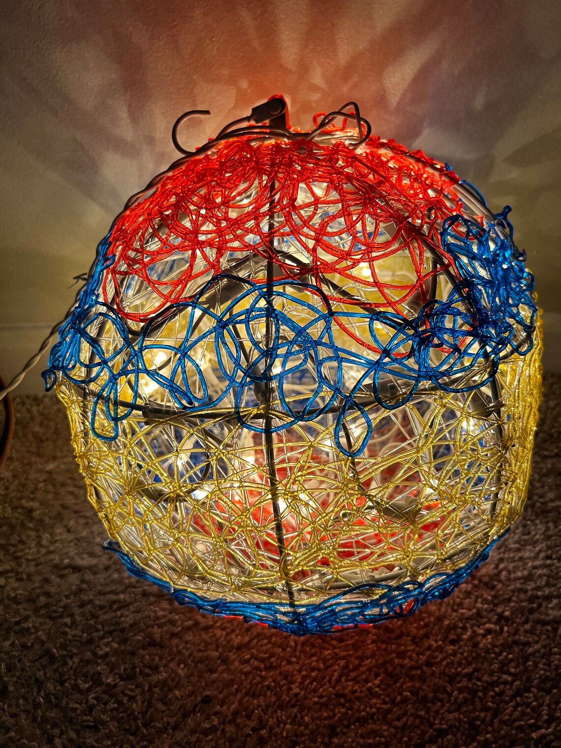 Extremely Rare Spaghetti Lucite Multicolor Sphere With Lights. 12 ...