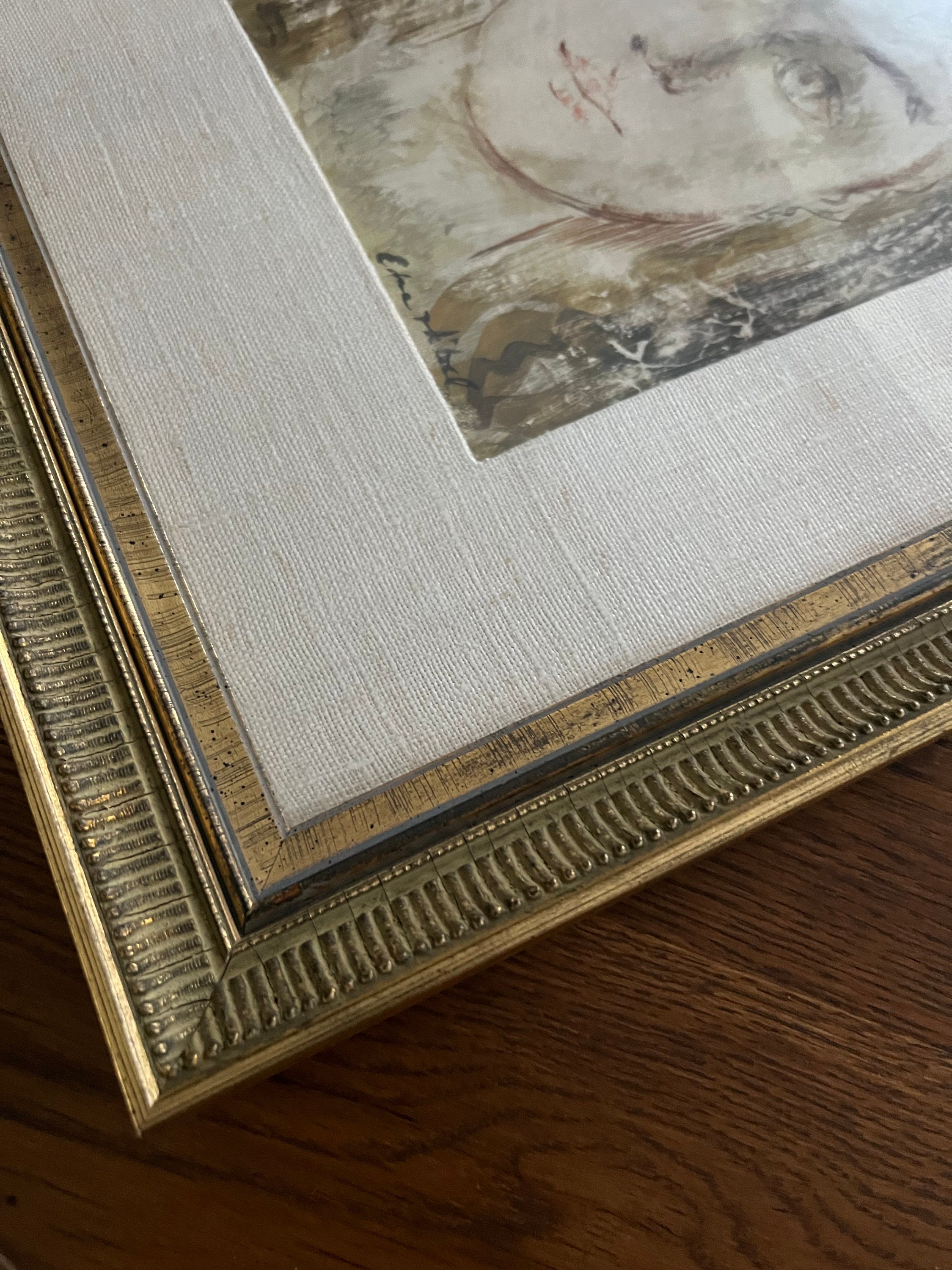 Original Oil Painting by Artist Edna Hibel in Museum Linen and Gold ...