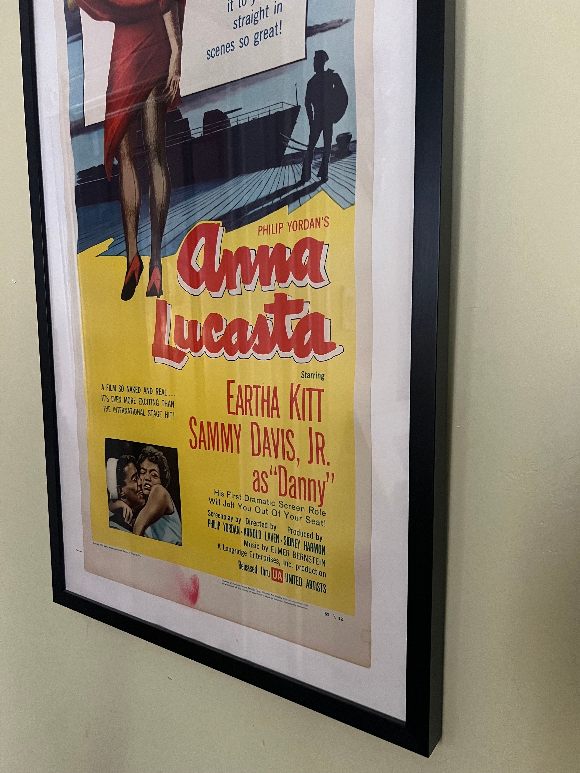 Rare Anna Lucasta Orginal Movie Poster Mounted on Linen and Custom Framed and Numbered. 24 X 40 ...