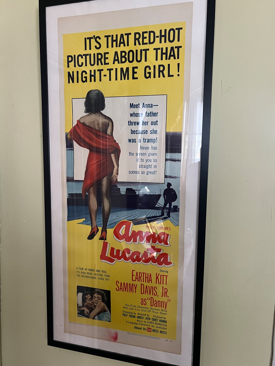 Rare Anna Lucasta Orginal Movie Poster Mounted on Linen and Custom Framed and Numbered. 24 X 40 ...