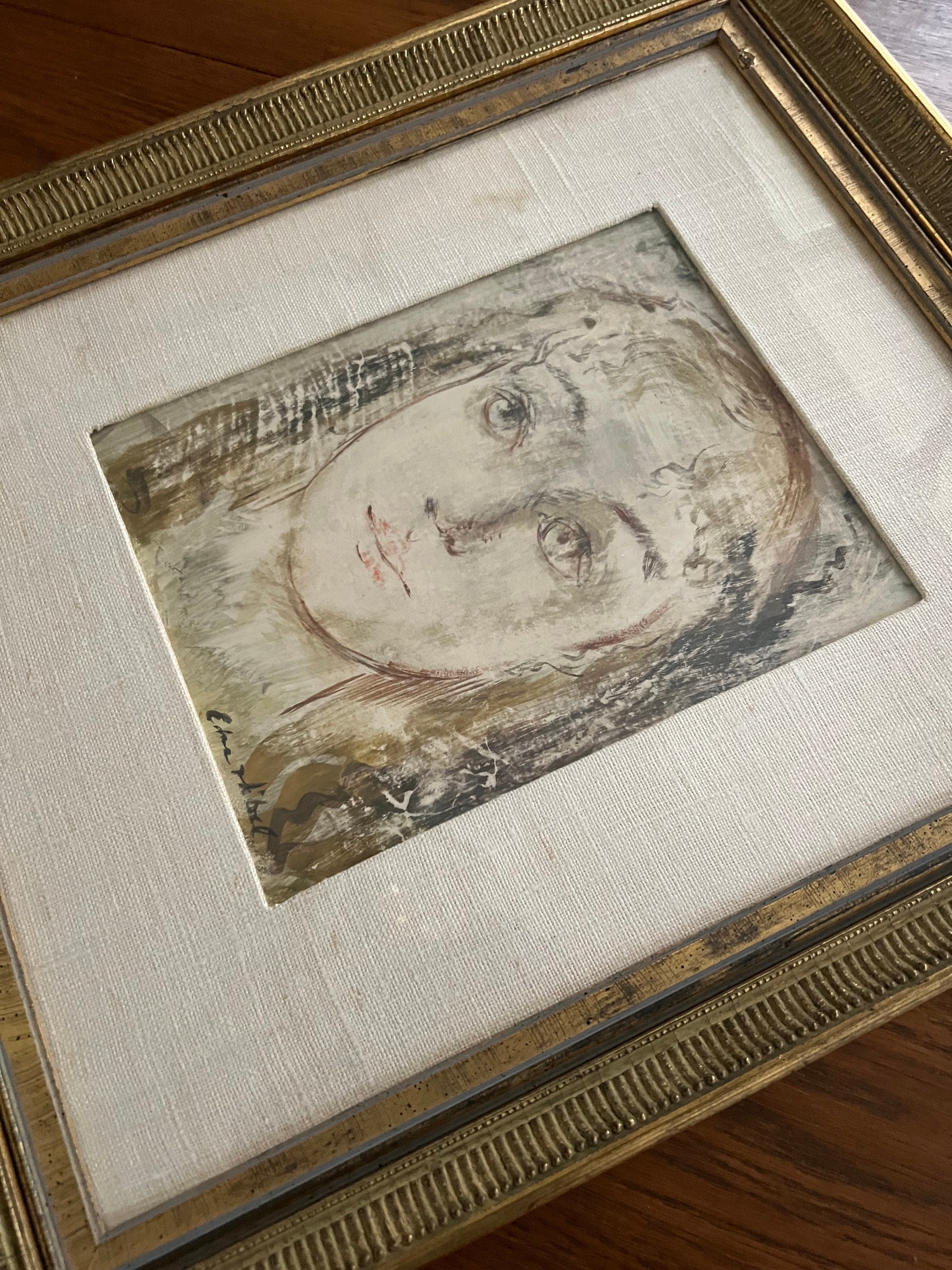 Original Oil Painting by Artist Edna Hibel in Museum Linen and Gold ...