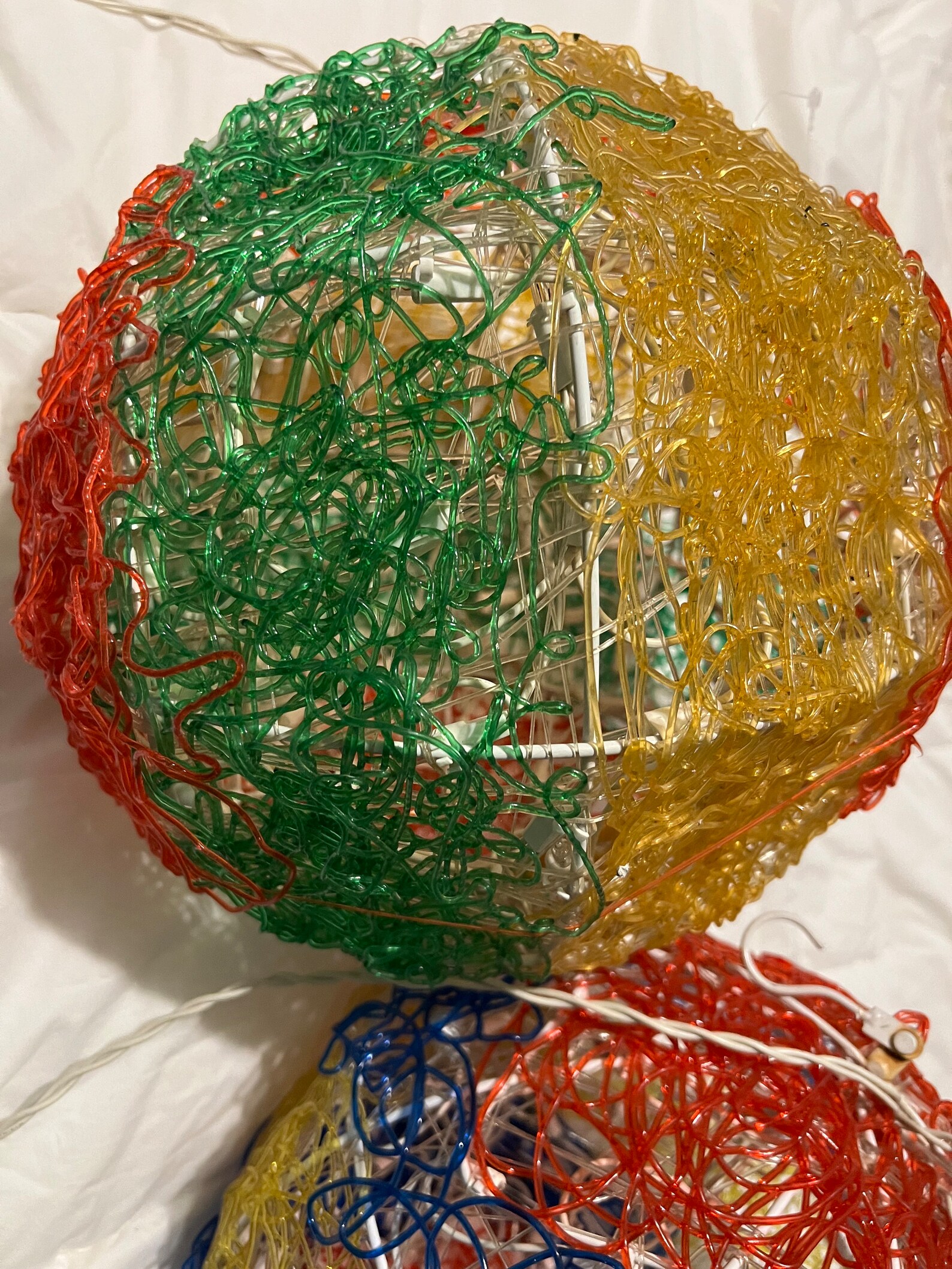 Extremely Rare Spaghetti Lucite Multicolor Sphere With Lights. 12 ...