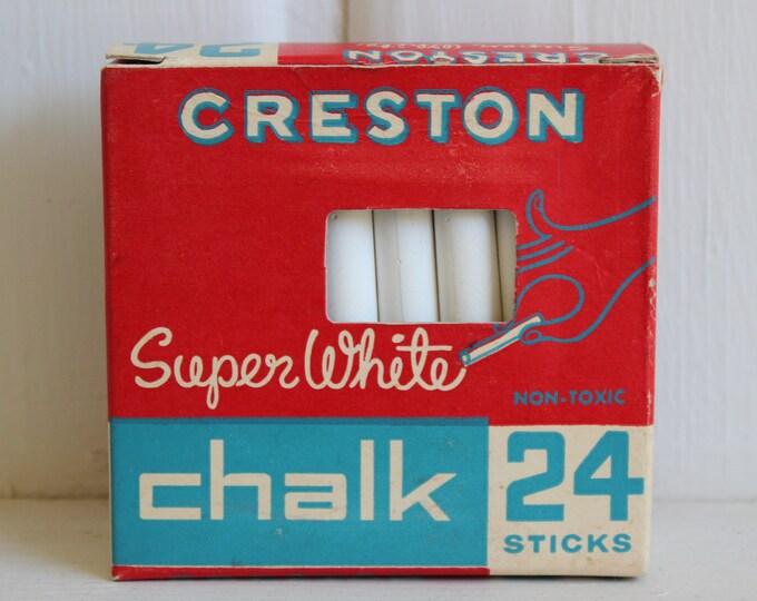 Vintage School Chalk Box of Creston Super White Chalk americana ...