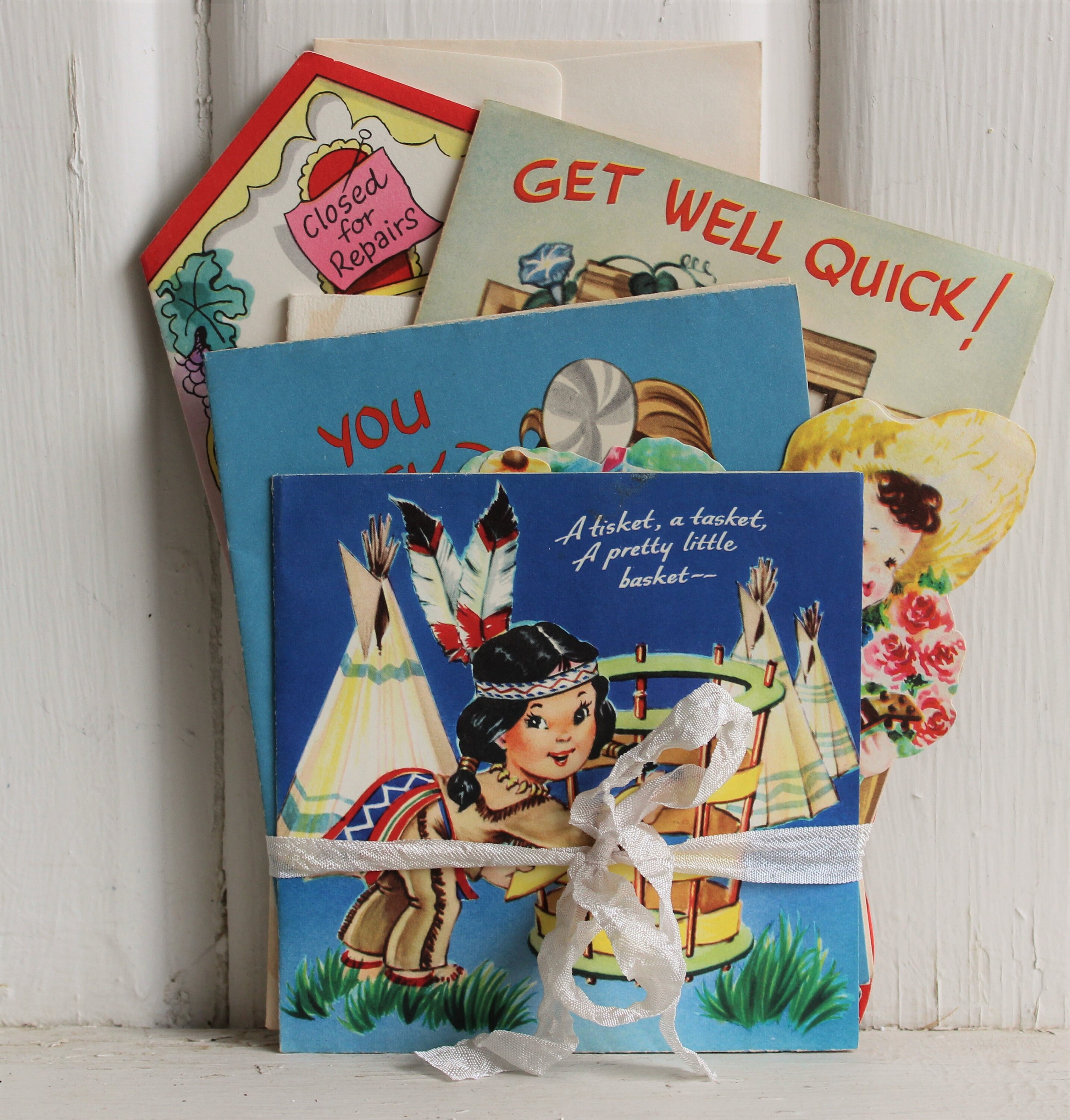 Vintage GET WELL CARDS Assorted Unused, Vintage Scrapbooking Ephemera ...