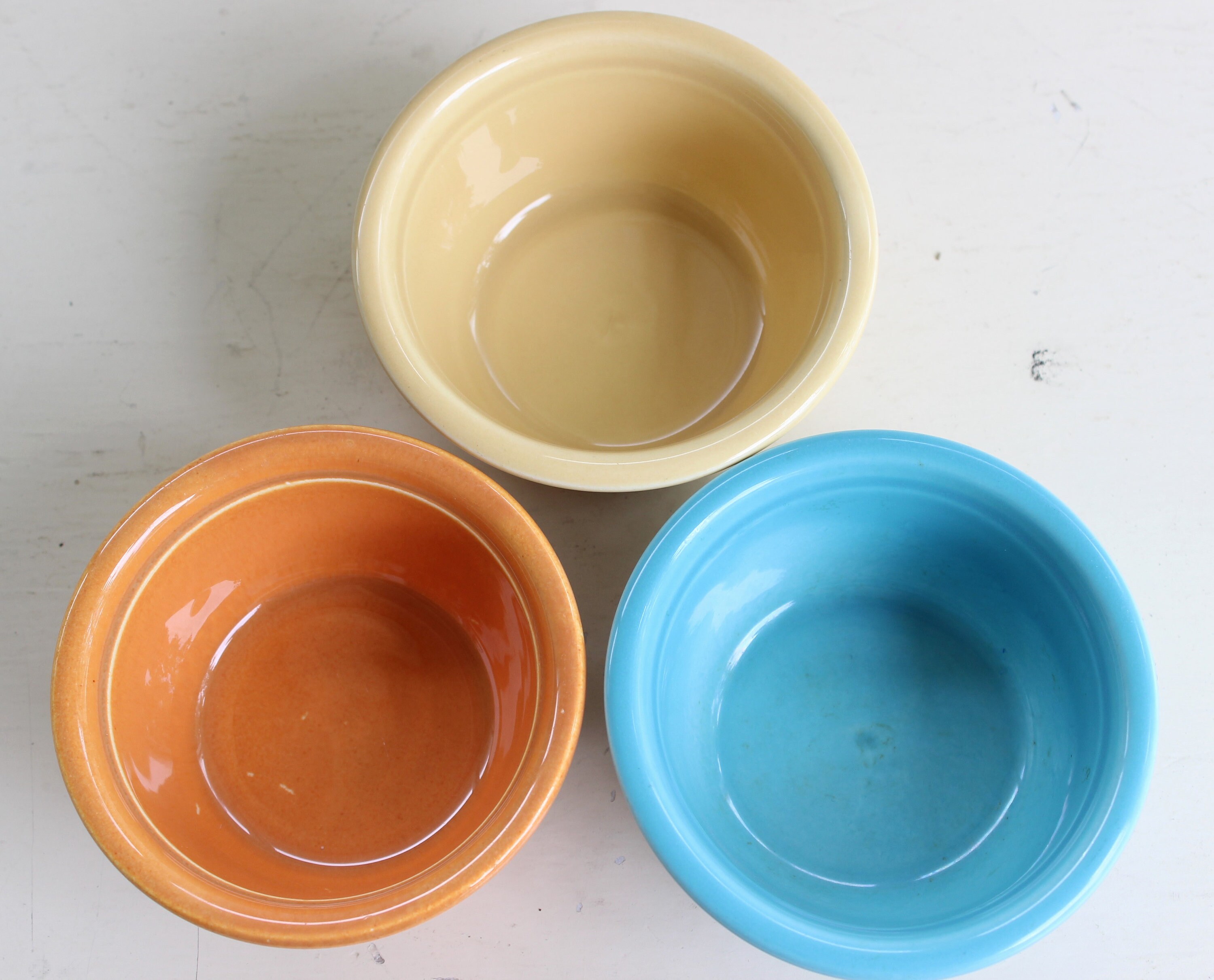 Vintage Oven Serve Custard Bowls, Colorful Ramekin Mini Dessert Dishes ...