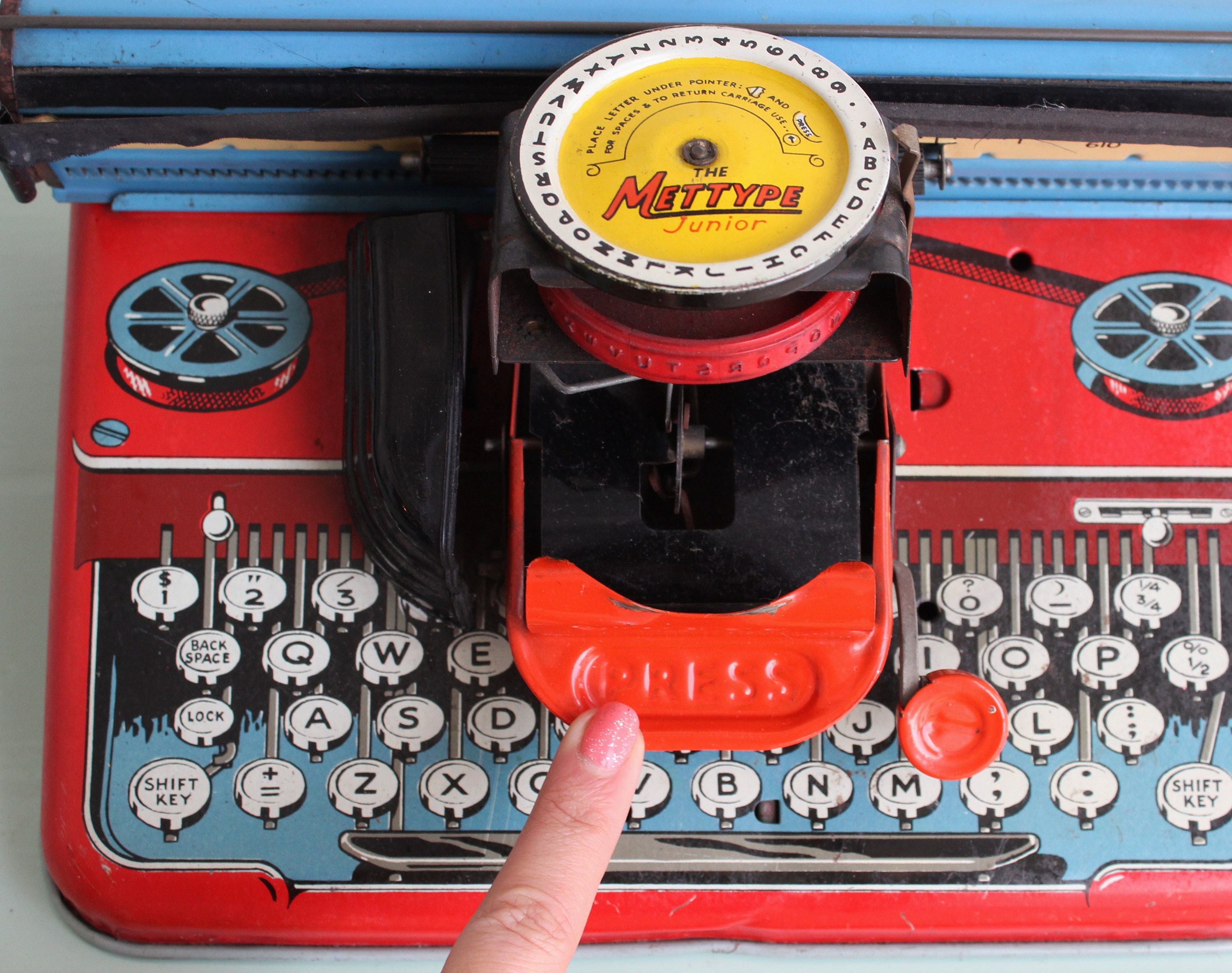 Rare Vintage Tin Toy Typewriter, METTYPE JUNIOR Made in Great Britain ...