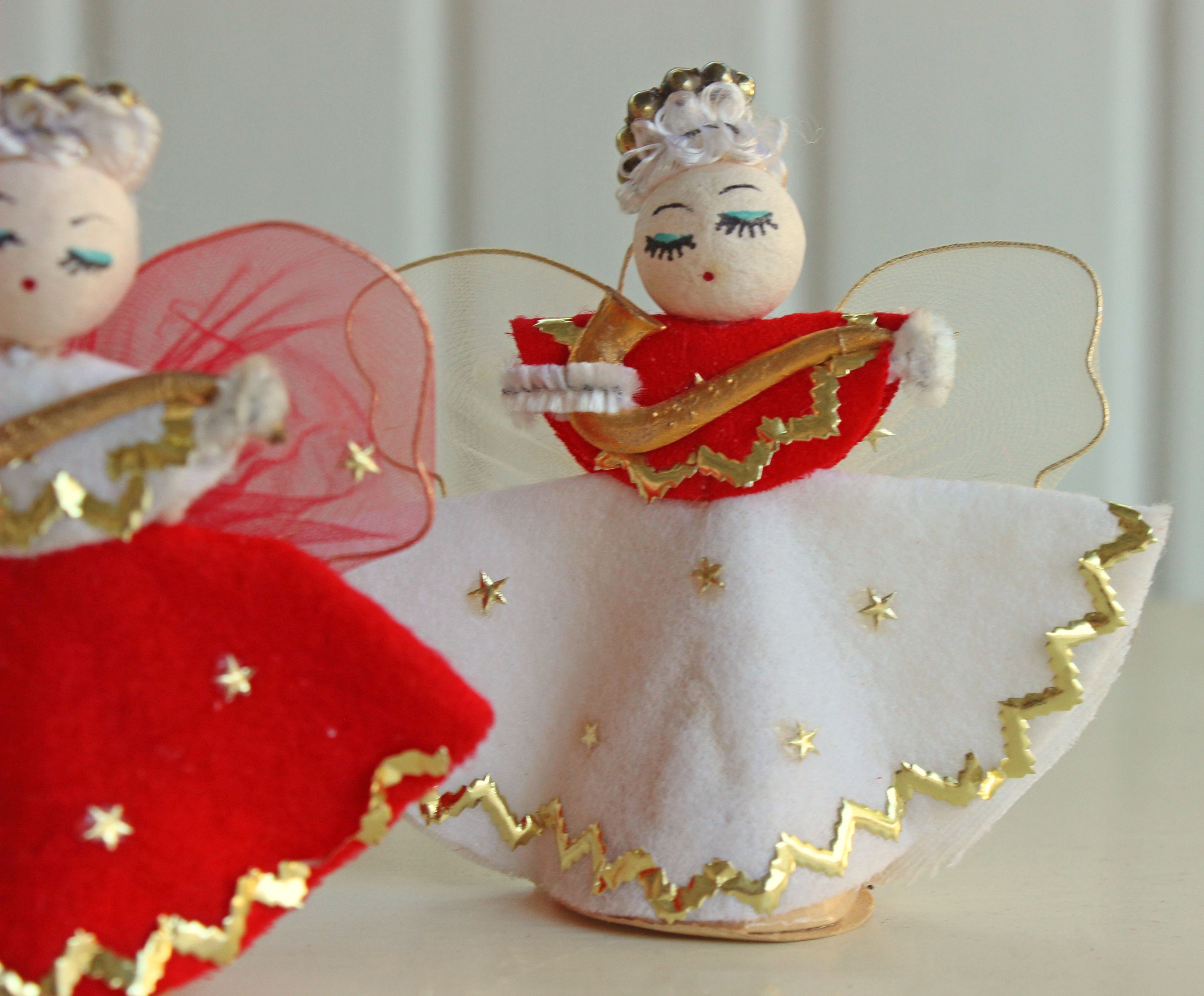 VINTAGE CHRISTMAS ANGEL Ornaments 1950s, Mid Century Retro Kitschmas ...