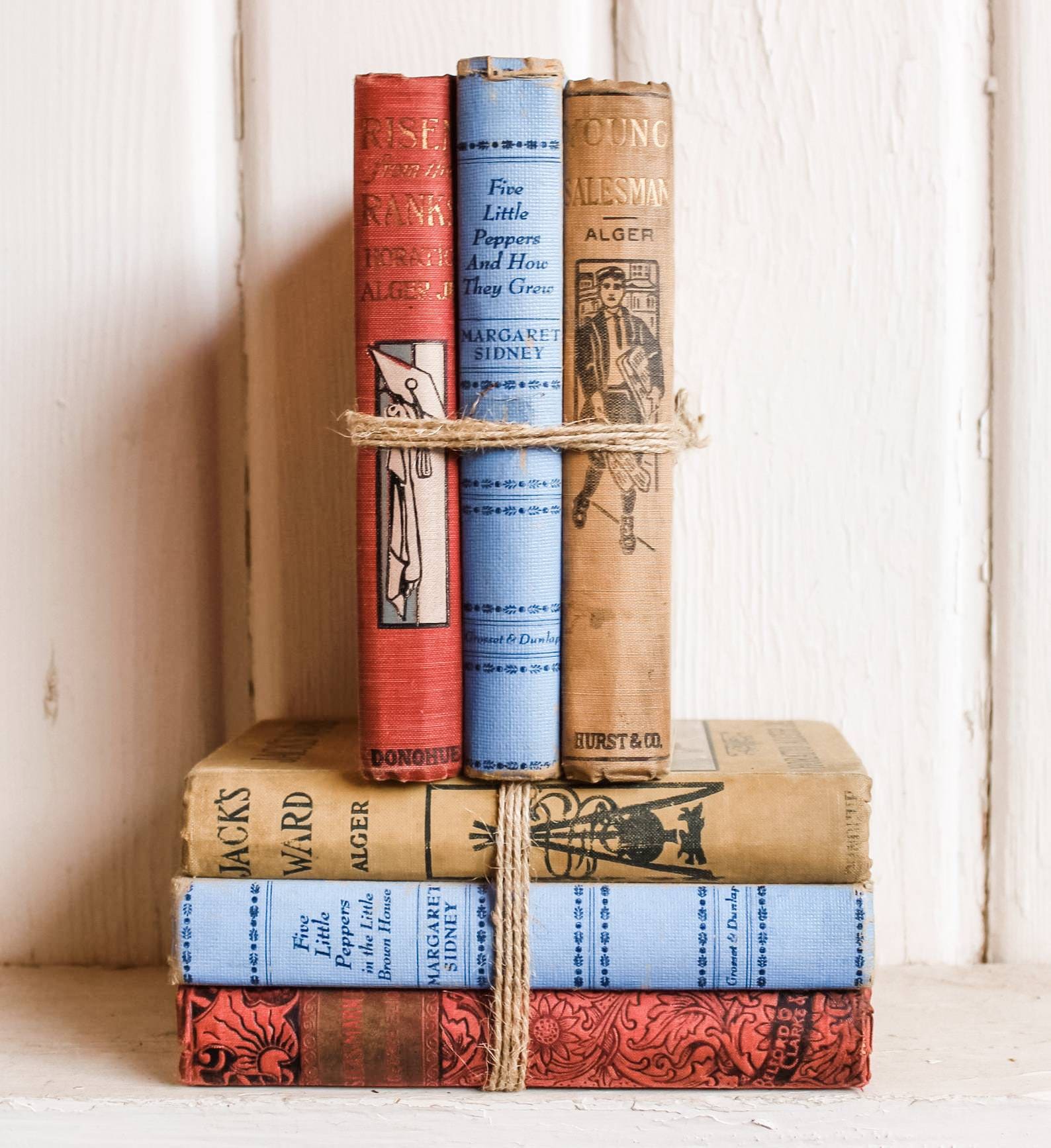 Antique BOOK BUNDLES, Vintage Decorative Books, Rustic Farm Country ...