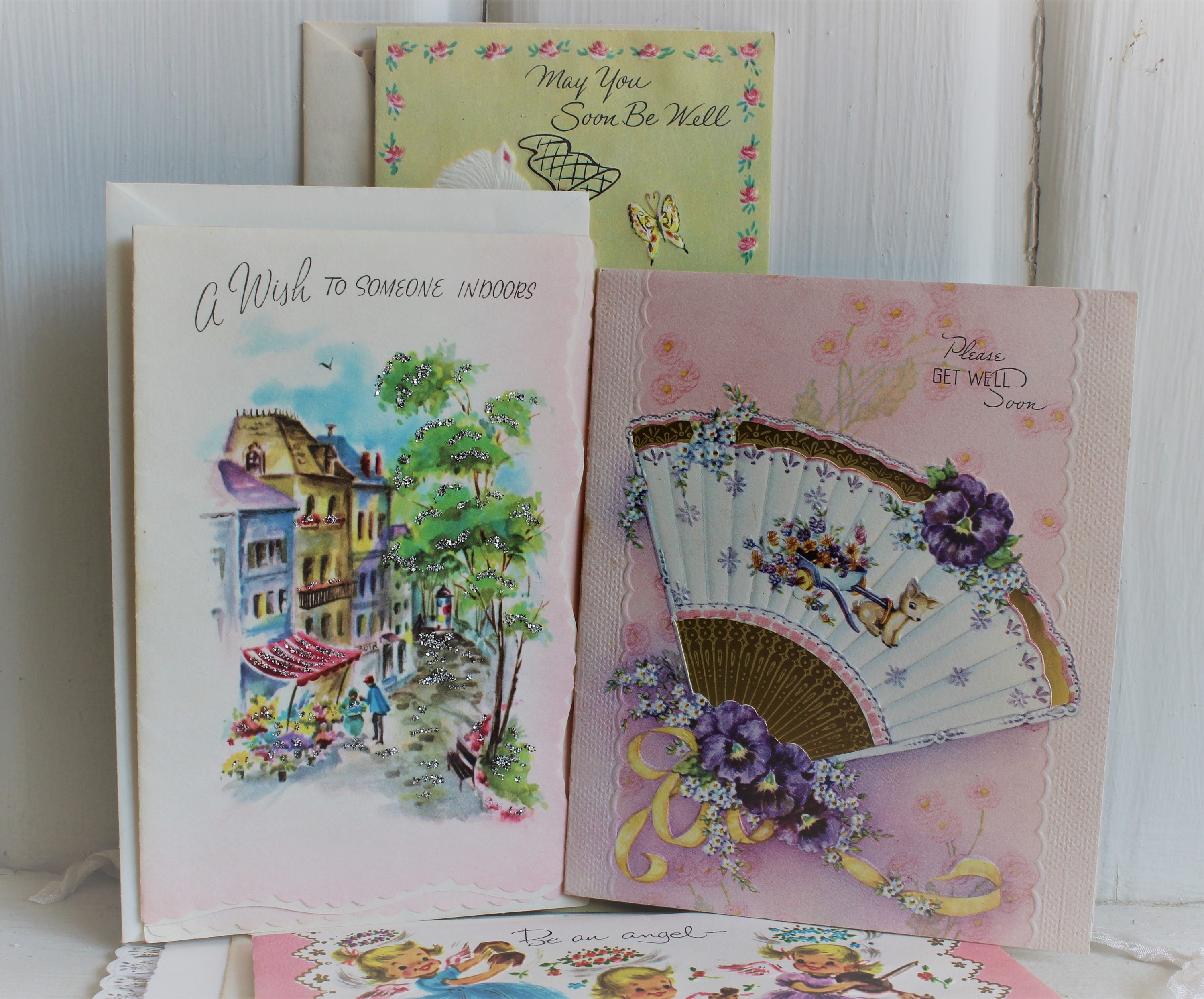 Unused Vintage GET WELL CARDS Assorted, Vintage Scrapbooking Ephemera ...