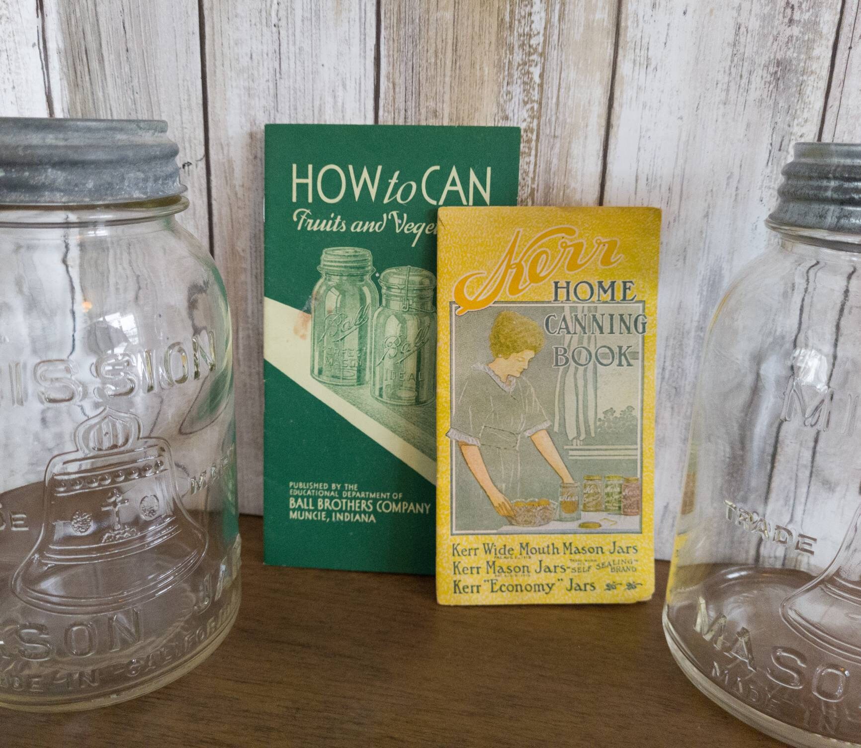 Antique Glass MISSION MASON JARS Embossed Bell Design Made in ...