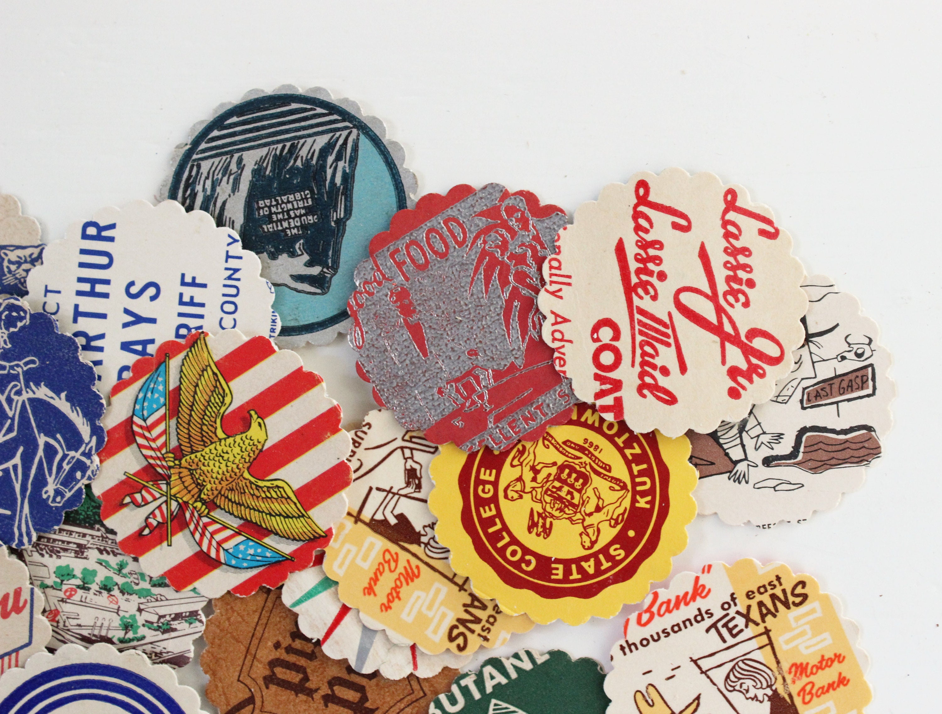 Unique EPHEMERA Decorative Roundies from Real Vintage Matchbook Covers ...