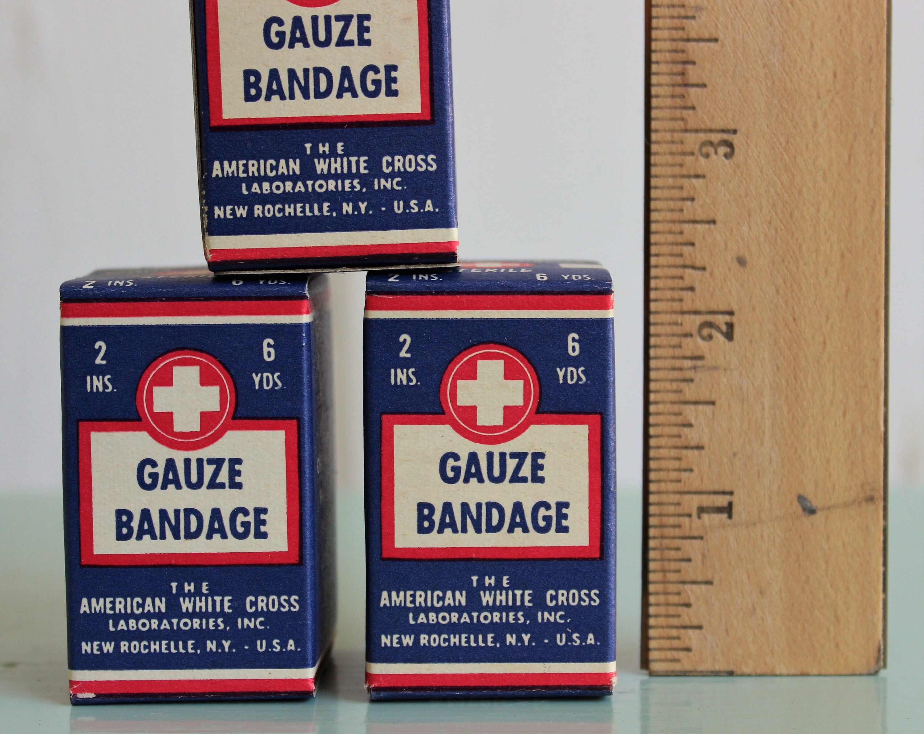 Vintage Medical Supply, American WHITE CROSS GAUZE Bandages, Vintage ...