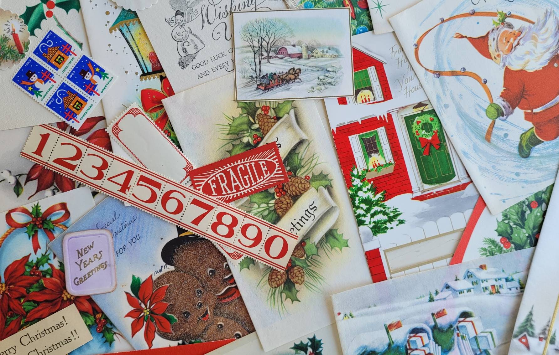 Huge Vintage CHRISTMAS EPHEMERA Pack 70 Pieces, Vintage Christmas ...