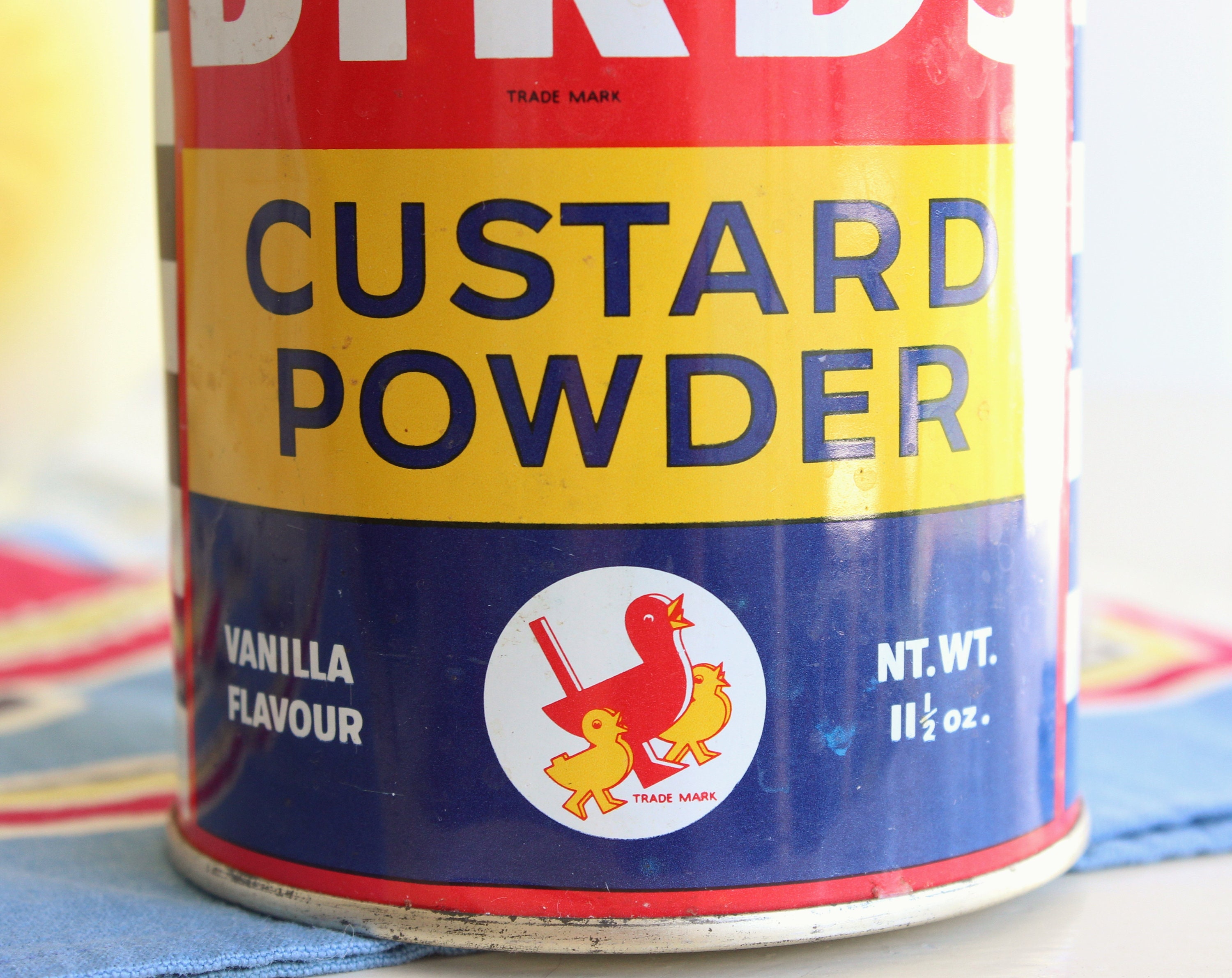 Rare BIRDS CUSTARD POWDER Tin Dessert Mix, Retro Kitchen Products ...