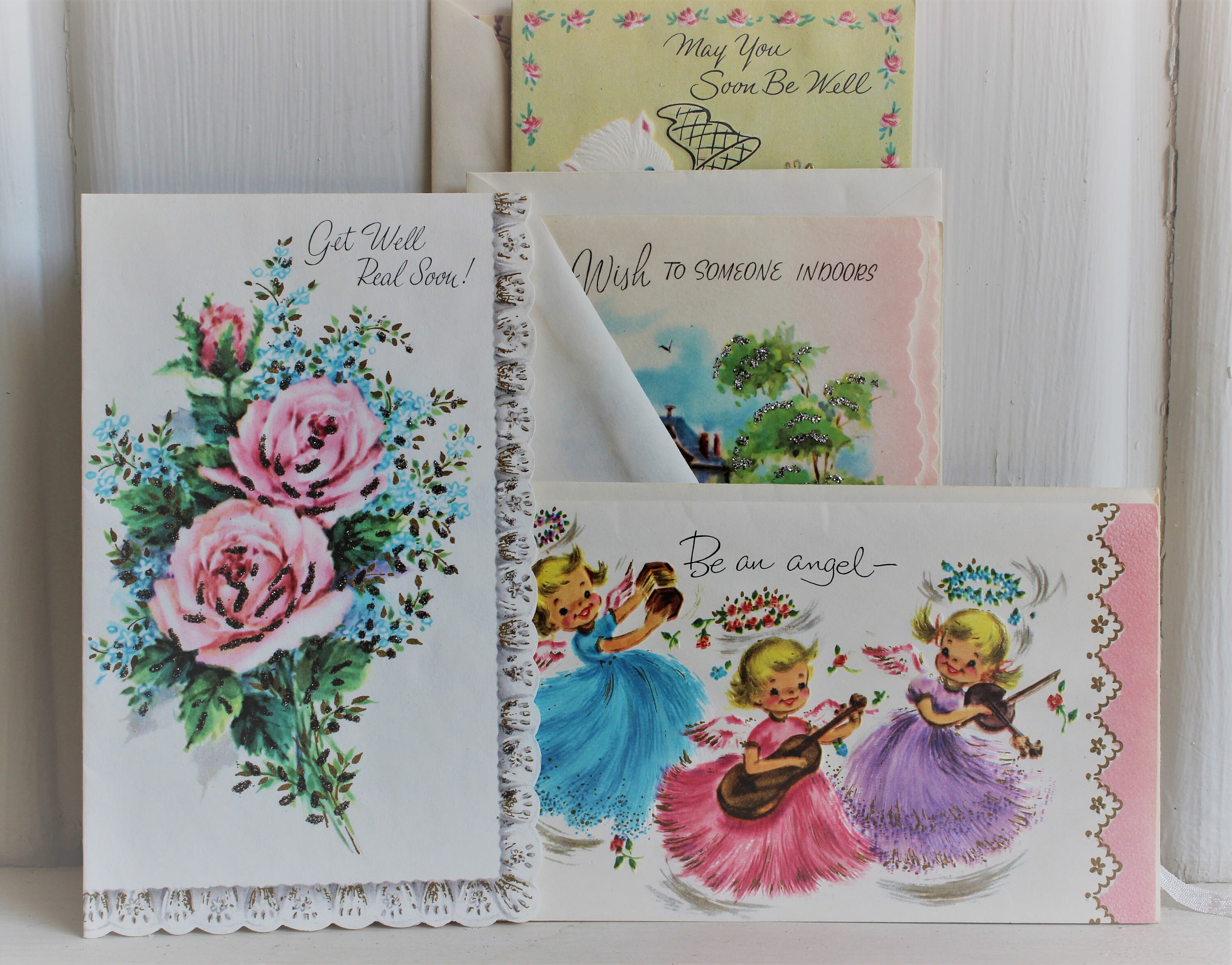 Unused Vintage GET WELL CARDS Assorted, Vintage Scrapbooking Ephemera ...