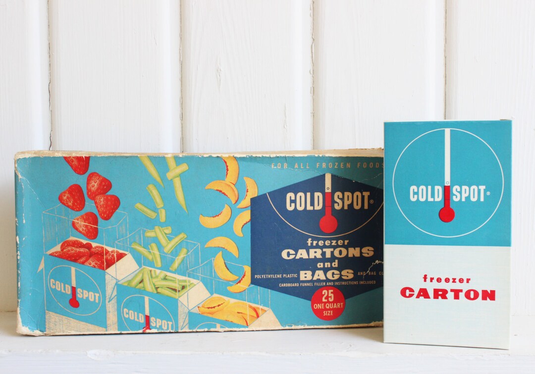 Vintage Kitchen Storage COLD SPOT Freezer Cartons Unused, 1960's Retro ...