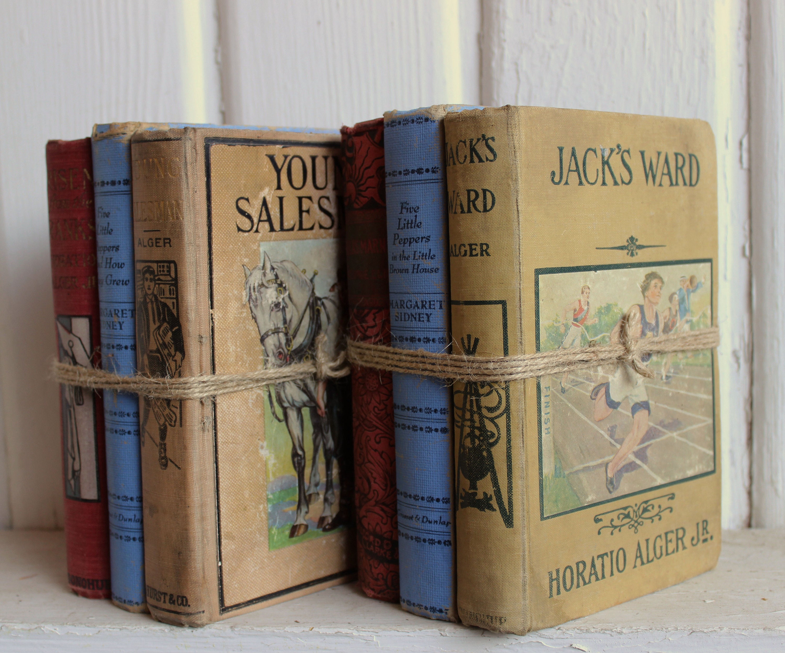 Antique BOOK BUNDLES, Vintage Decorative Books, Rustic Farm Country ...