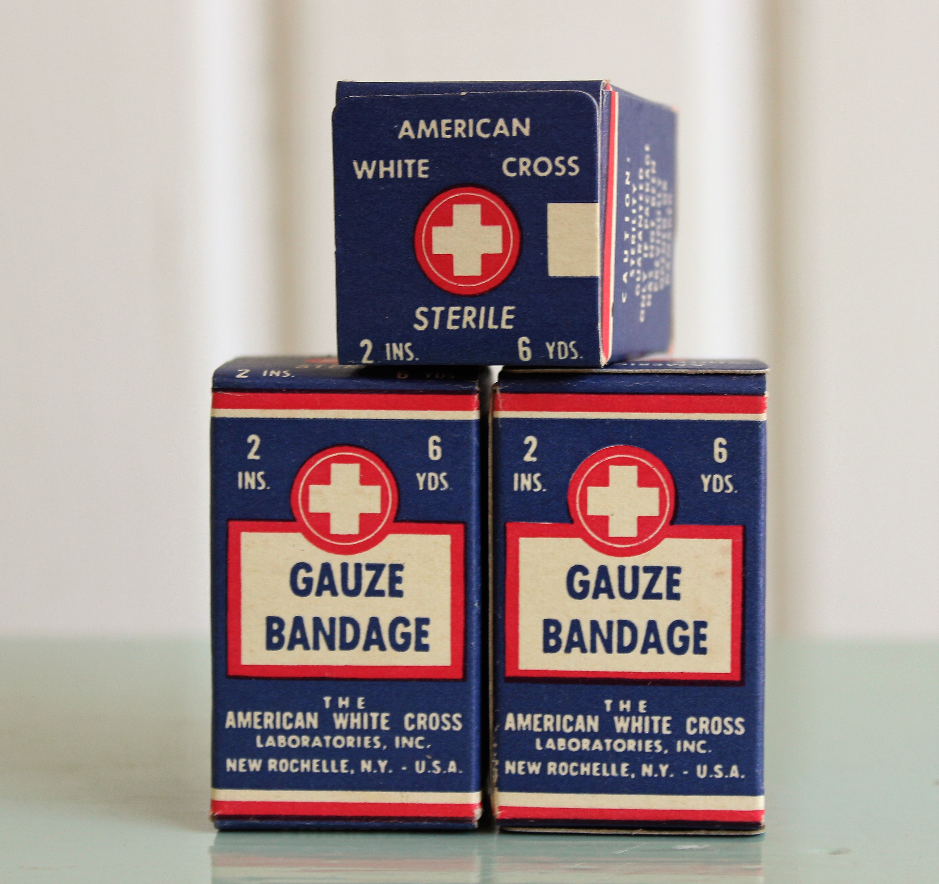 Vintage Medical Supply, American WHITE CROSS GAUZE Bandages, Vintage ...