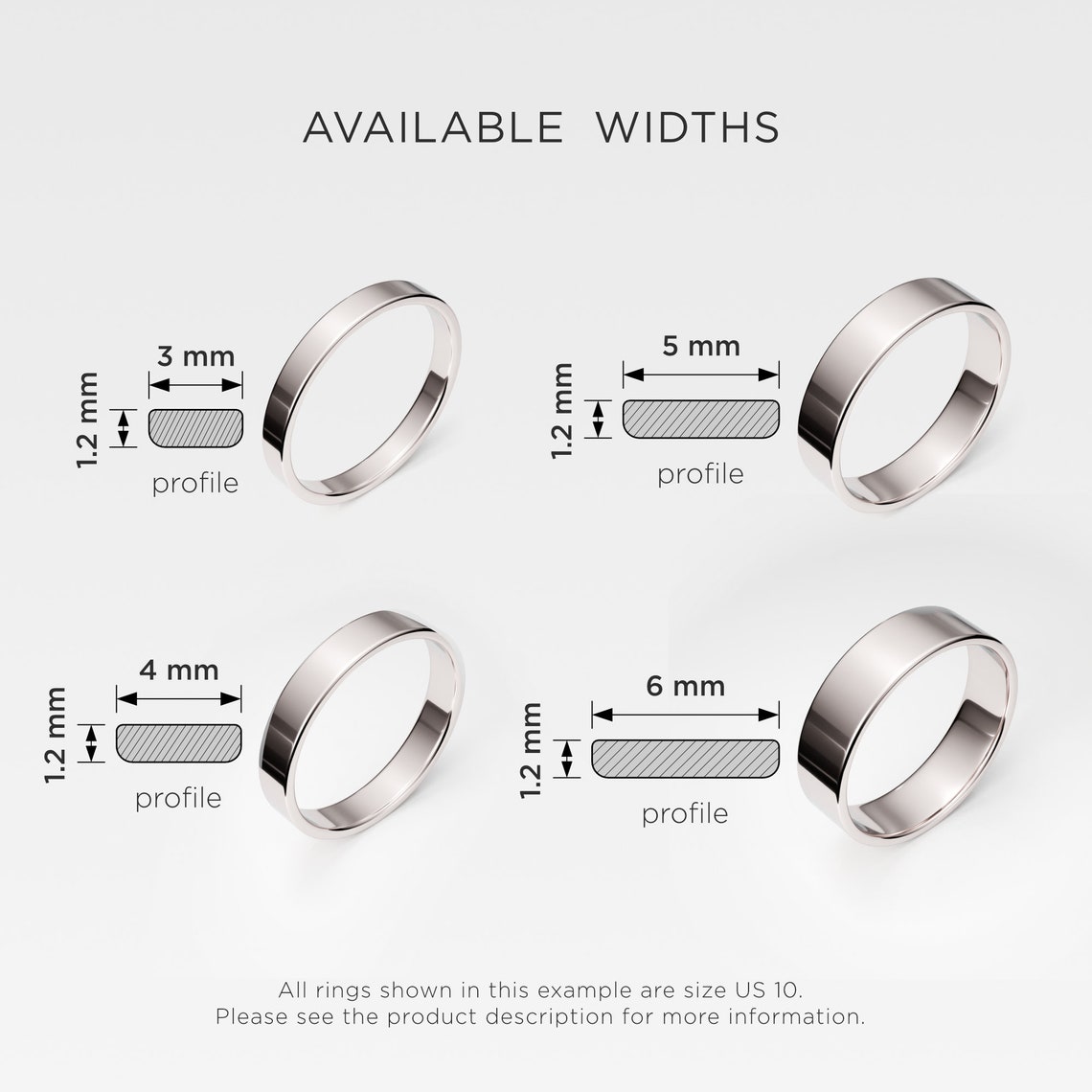 Men's 6mm Wide 14K White Gold Wedding Ring Band Solid - Etsy