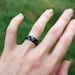Cherry Blossom Sakura Rings Set Black Tungsten Bands With - Etsy