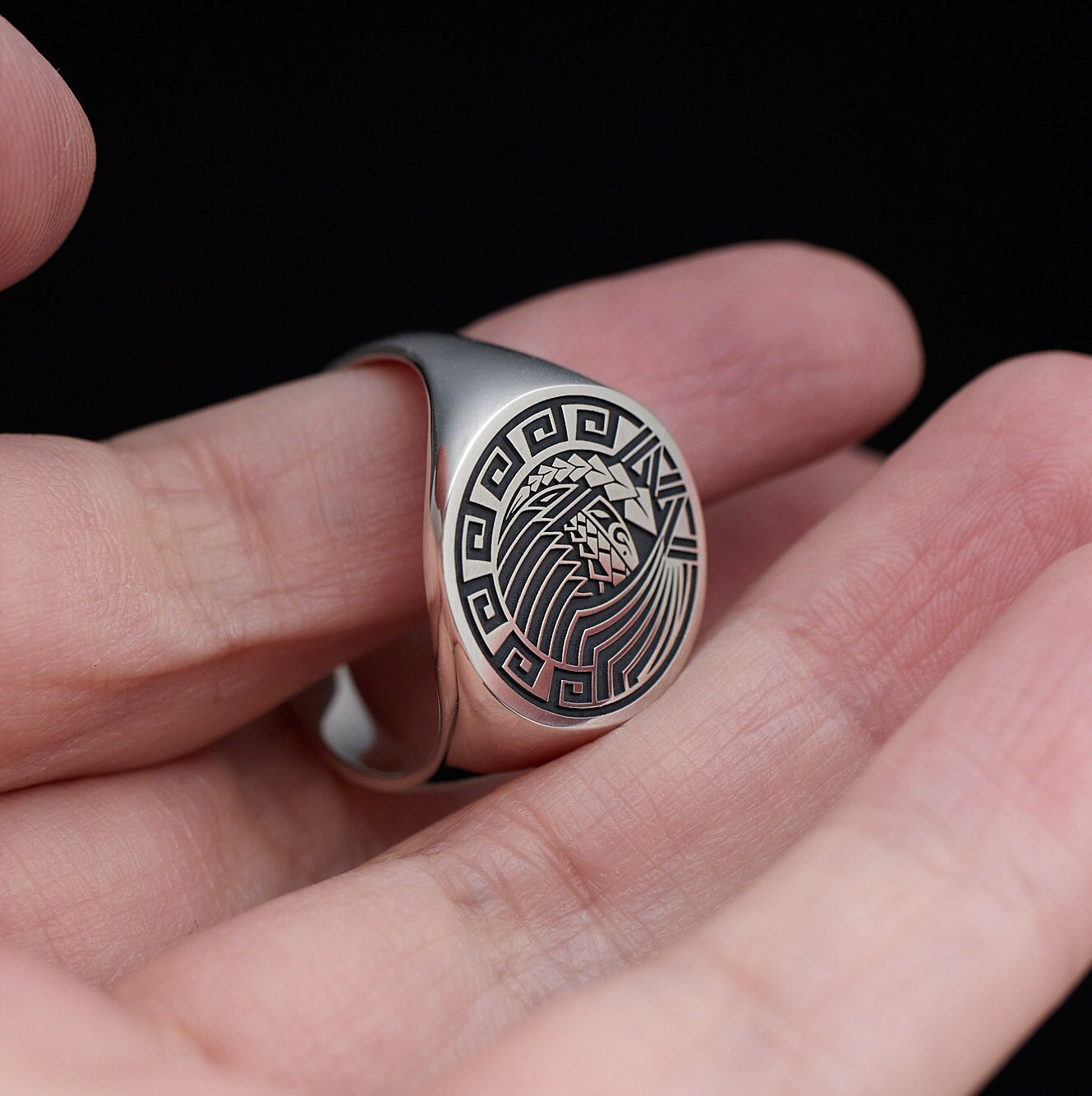 Custom Mens Signet Ring, Graduation Ring, Class Ring, College Ring ...