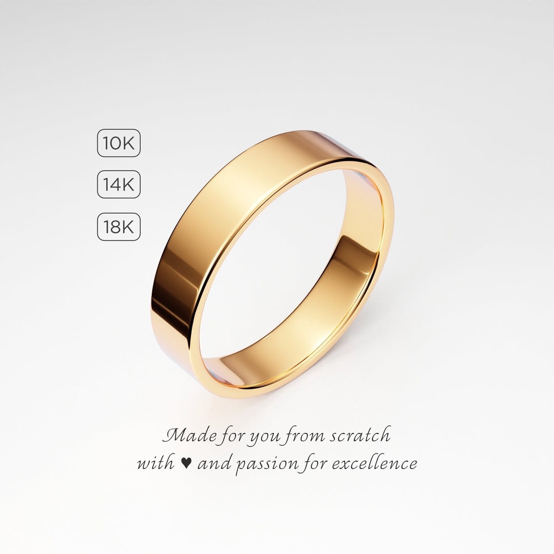 Mens flat wedding band store