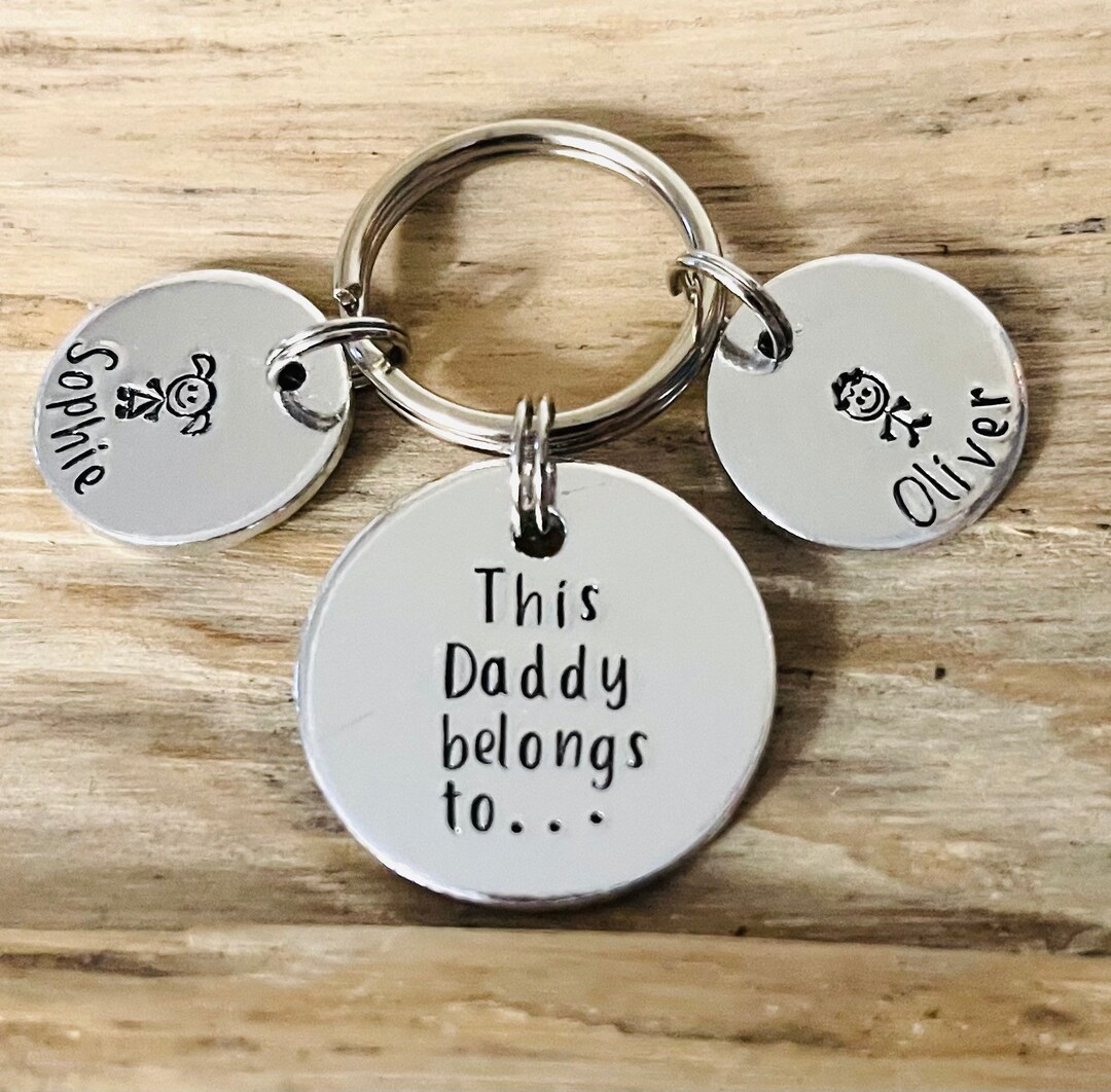 This Daddy Belongs To.. Personalised Keyring, Dad Keyring, Daddy ...