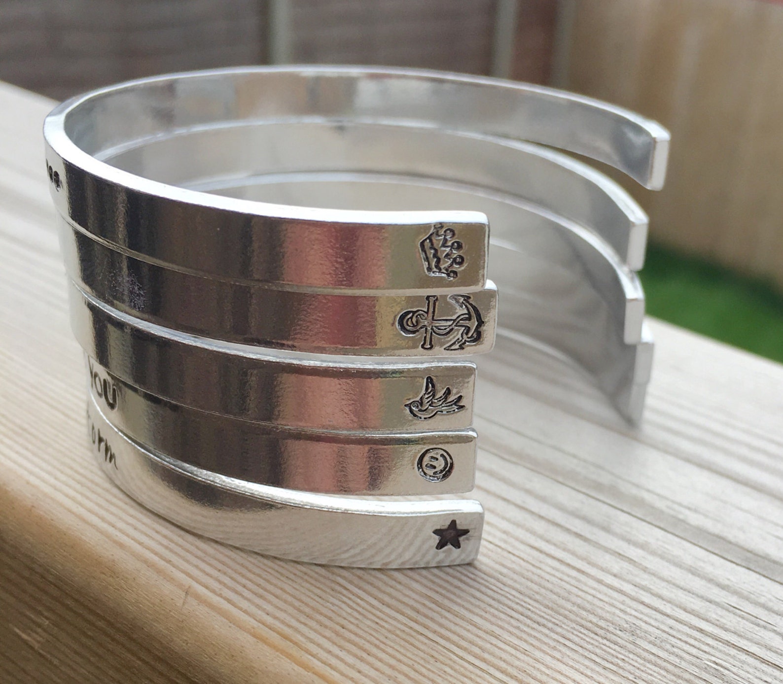 Personalised Cuff Bangle Cuff Bracelet Inspirational - Etsy UK