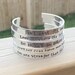 Personalised Cuff Bangle, Cuff Bracelet, Inspirational Bracelet ...
