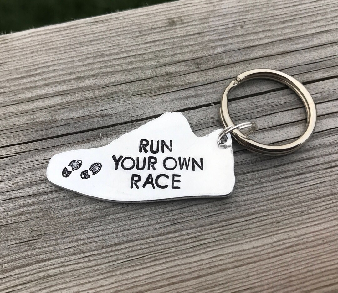 Hand Stamped Personalised Trainer, Shoe, Running Shoe Keyring, Run Your ...