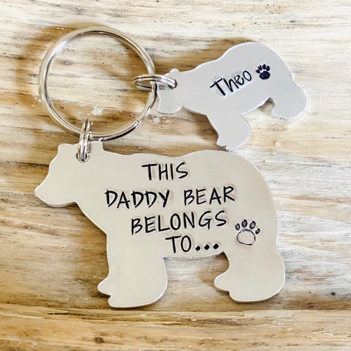 This Daddy Belongs To Dinosaur Keyring Daddysaurus Gift for - Etsy