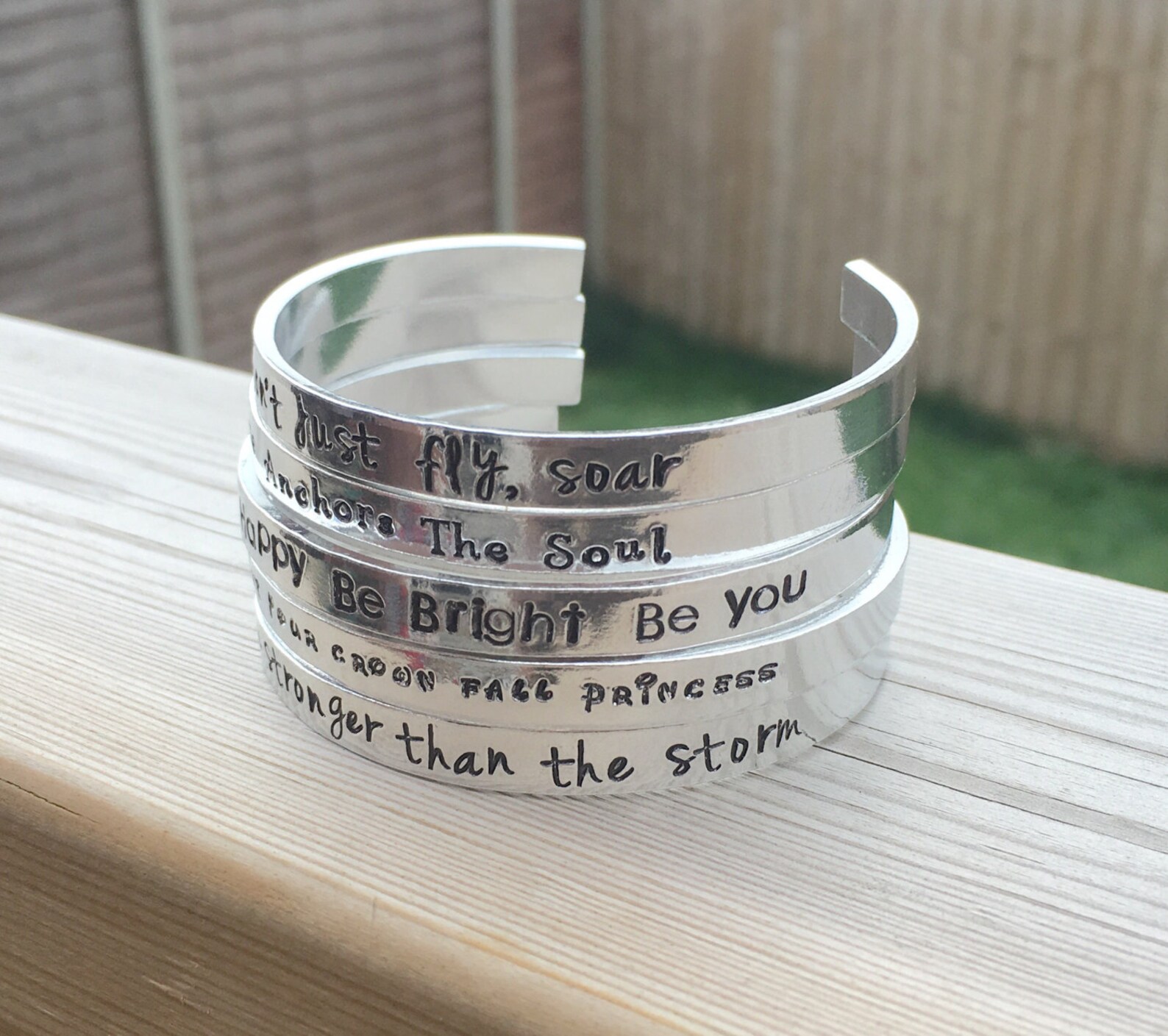 Personalised Cuff Bangle Cuff Bracelet Inspirational - Etsy UK