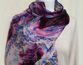 Japanese silk scarf | Etsy