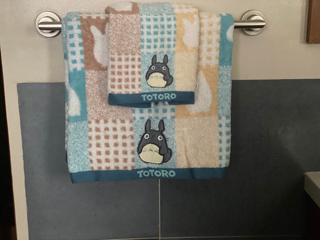 Totoro Vintage Large Bath Towel Set Embroidered Totoro - Tonari No ...