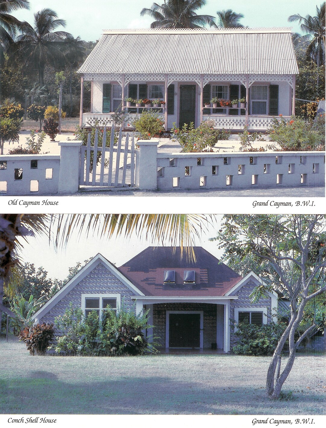 Set of 2 Vintage Postcards From the Grand Cayman, B.W.I., the Old ...