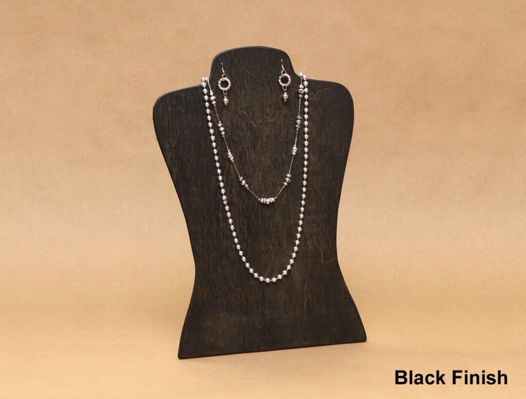 Body Shape Wooden Jewelry Display Necklace & Earrings Holder for Store ...