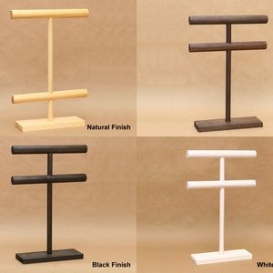 Rustic Wooden 2 Tier T-bar Bracelet Display / Vintage Necklace Holder ...