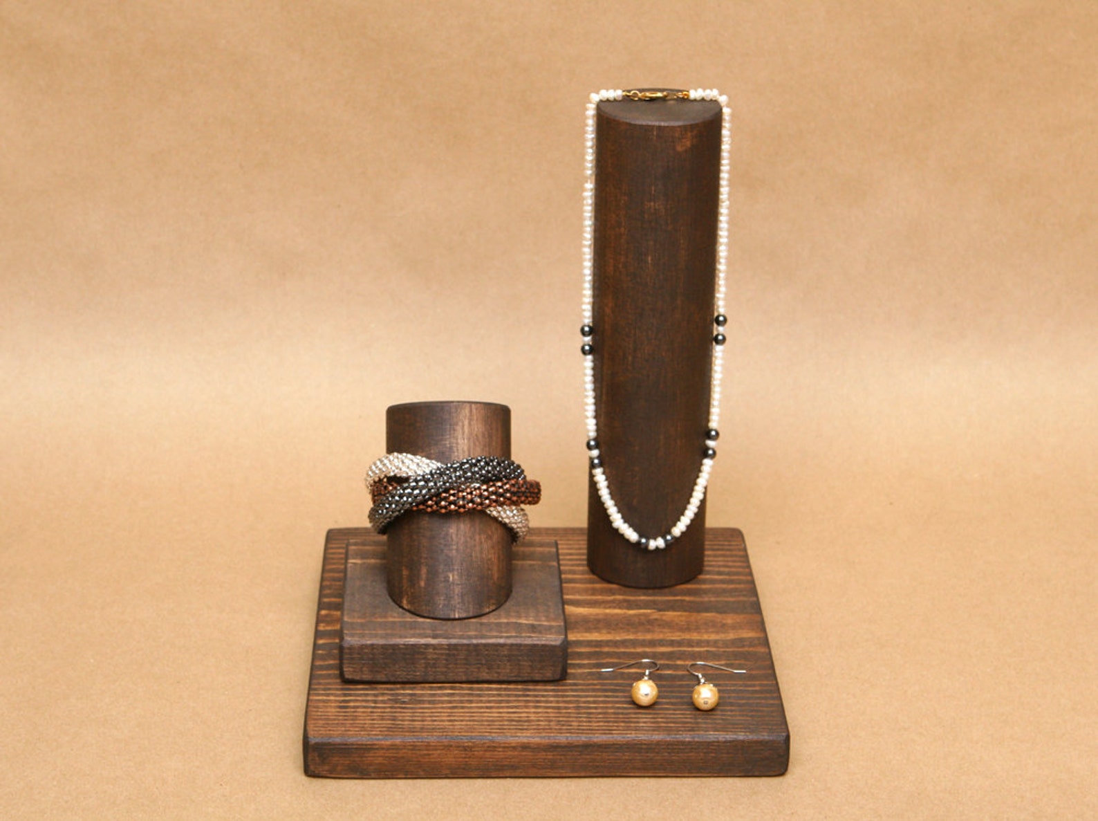 Wood Jewelry Display Set / Bracelet Display Stand / Necklace - Etsy