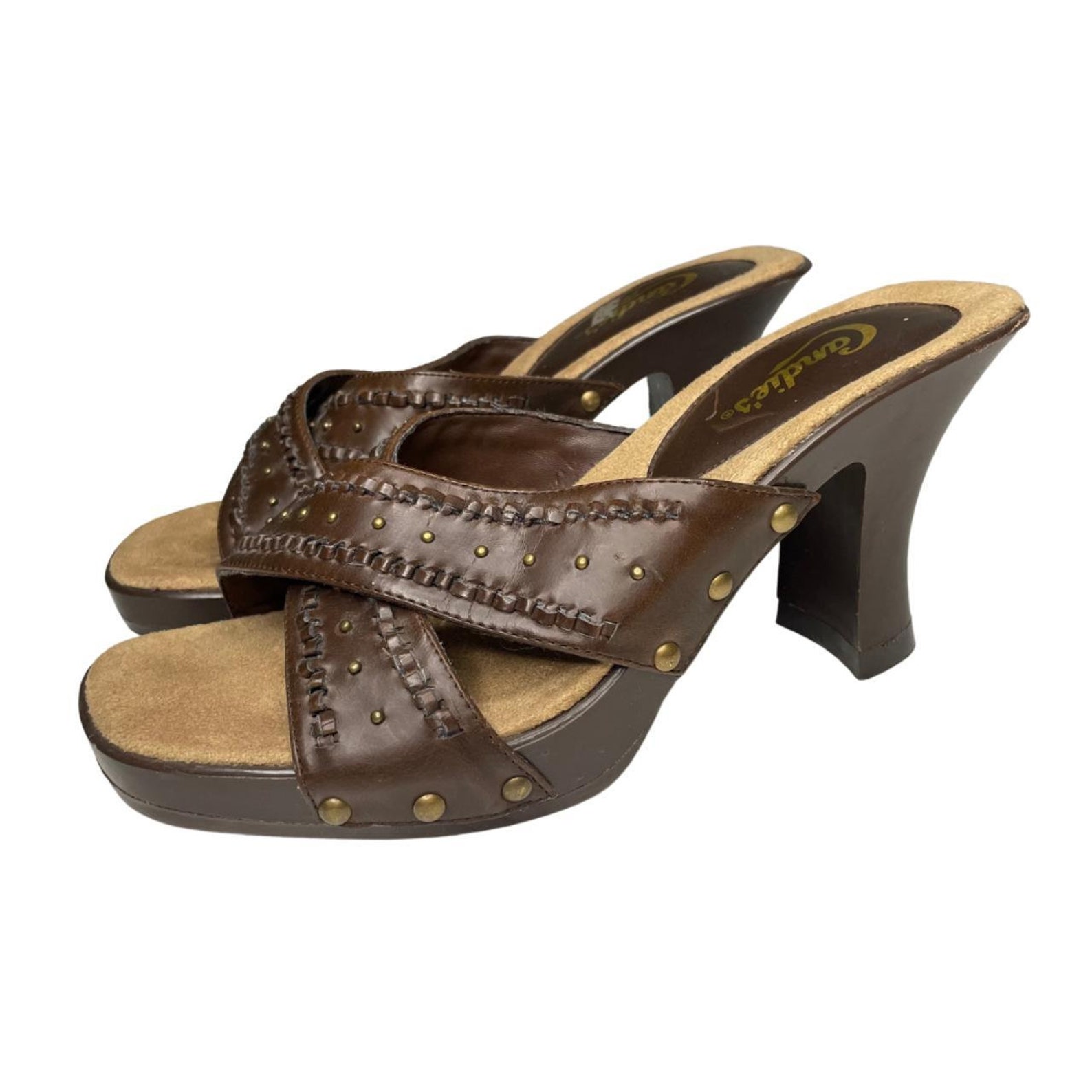 Y2K Candie's Chunky Boho Sandal Heels Size 8 2000s Fashion Trendy Style ...