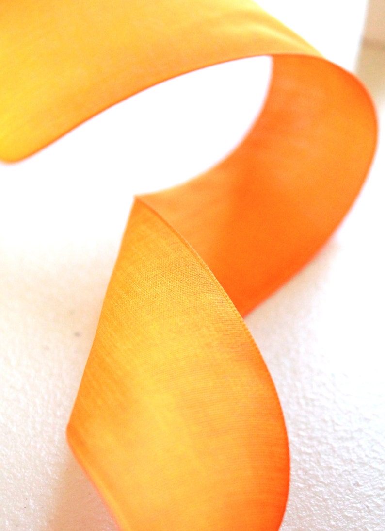 Orange Ribbon, Linen Ribbon, 1.5 Inches Wide Solid Color Ribbon, Fall ...