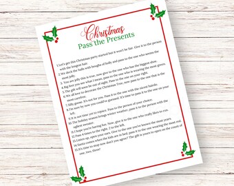 Christmas Pass the Gift Game, Christmas Gift Exchange Game, Christmas ...