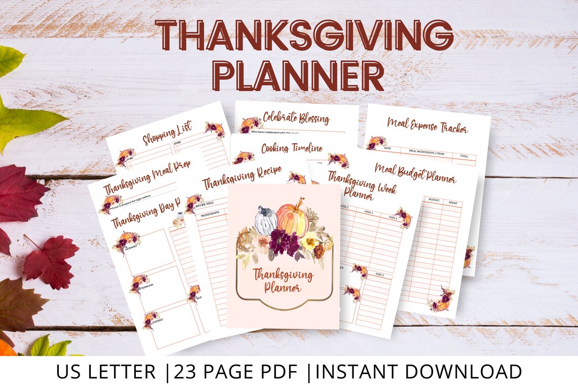 Thanksgiving Planner, Thanksgiving Binder, Thanksgiving Meal Planner ...