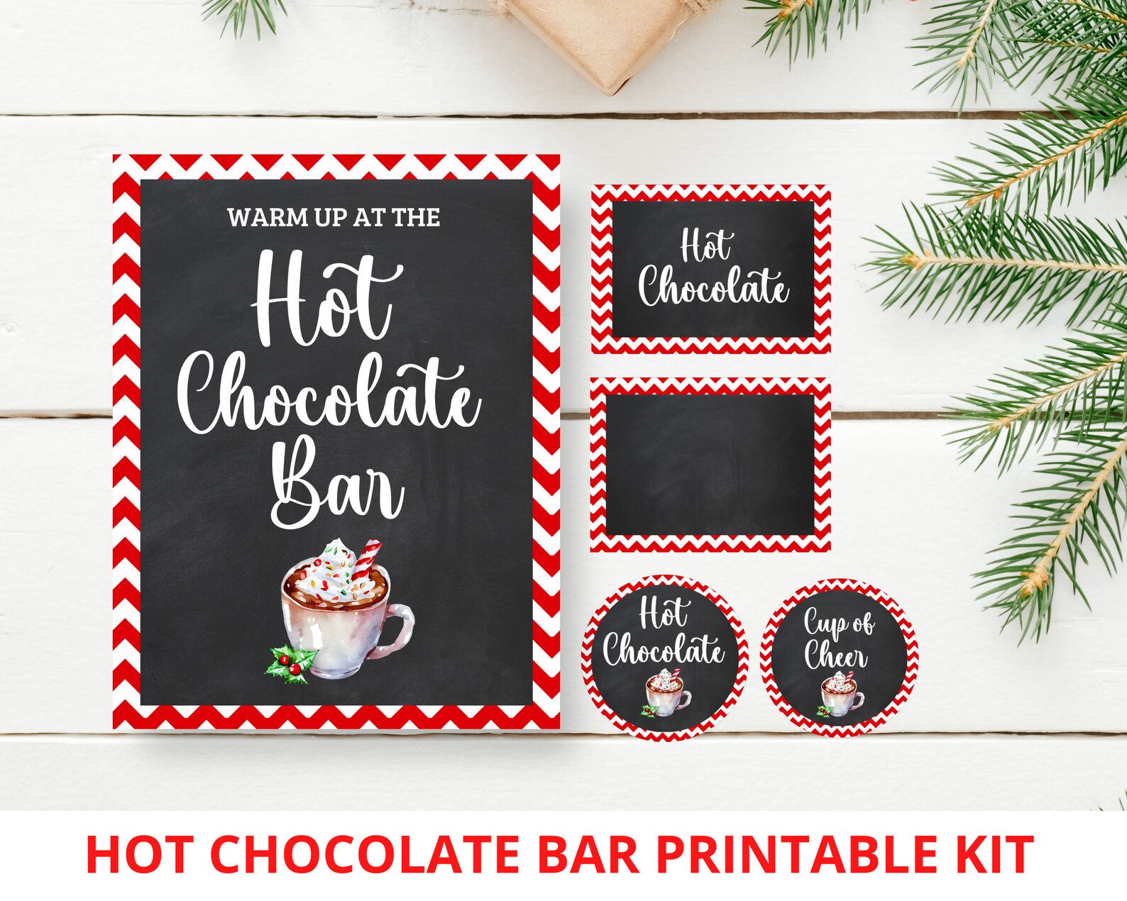 Hot Chocolate Bar Printable Kit, Hot Cocoa Bar Printable Kit, Hot ...