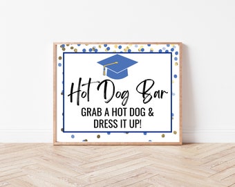 Printable Hot Dog Bar Sign, Printable Hot Dog Table Sign, Hot Dog Sign ...