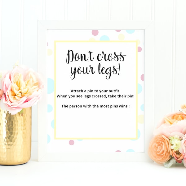Dont Cross Your Legs Baby Shower Game - Etsy