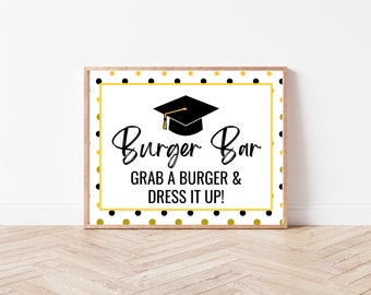 Printable Burger Bar Sign, Printable Burger Table Sign, Hamburgers Sign ...